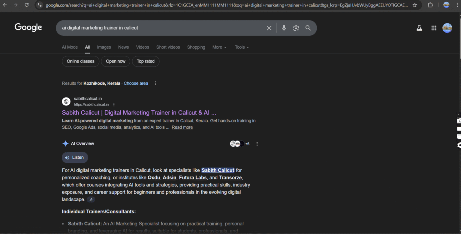 Sabith Calicut | AI Digital Marketing Trainer in Calicut & AI Marketing ...